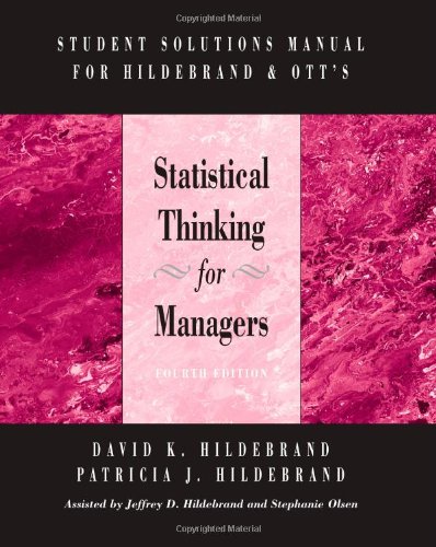 Buy Student Solutions Manual for Statistical Thinking for Managers Book ...