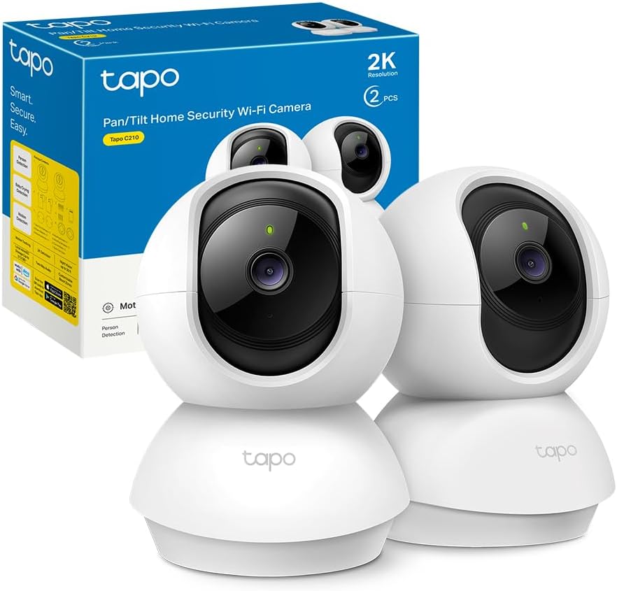 Tapo TP-Link C210(2-Pack) - Cámara IP WiFi 360° Cámara de Vigilancia 2K ...