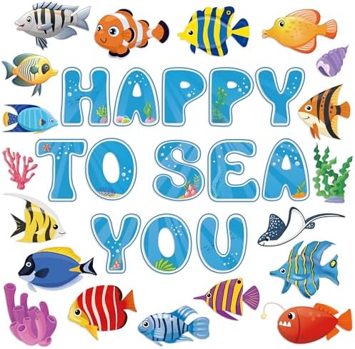 Amazon.com: Bulletin Board Decorations Summer Cutouts Chalkboard Under ...