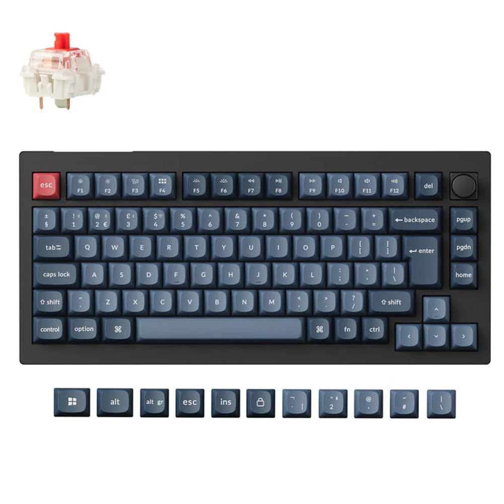 Buy KeychronV1 Max 75% Custom Mechanical Keyboard ISO UK Layout, QMK ...