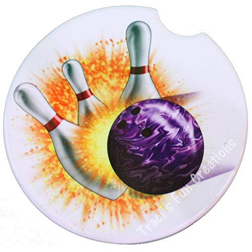 Amazon.com: Bowling Ball and Pins Sandstone Car Coaster : Home & Kitchen