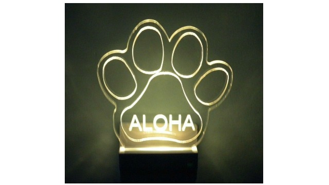 Watch Paw Print Night Light Multi Color Personalized LED Plug-in on ...