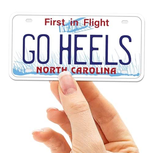 Amazon.com: Go Heels North Carolina License Plate Sticker, UNC Tar ...