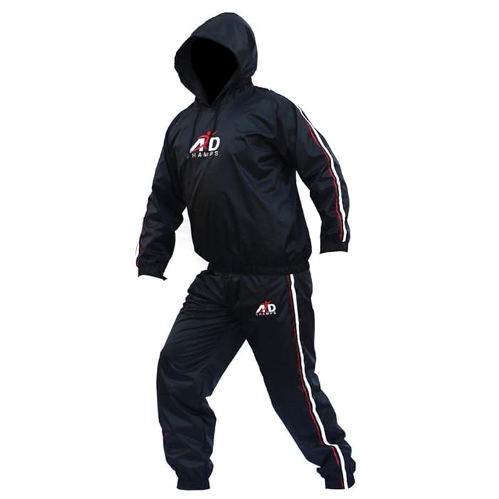Buy ARD Sauna Suit with Hood Men Jacket Pant Gym Workout Sweat Suits ...