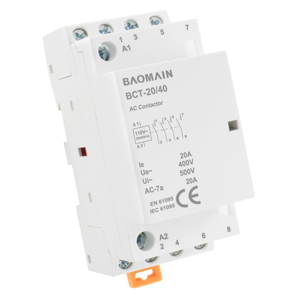 Snapklik.com : 110V AC 4-Pole Modular Contactor, 20A 4NO Normally Open ...