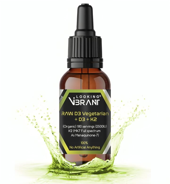 Amazon.com: LOOKINGVIBRANT Vitamin D3 + K2 (MK-7) Liquid Drops with MCT ...