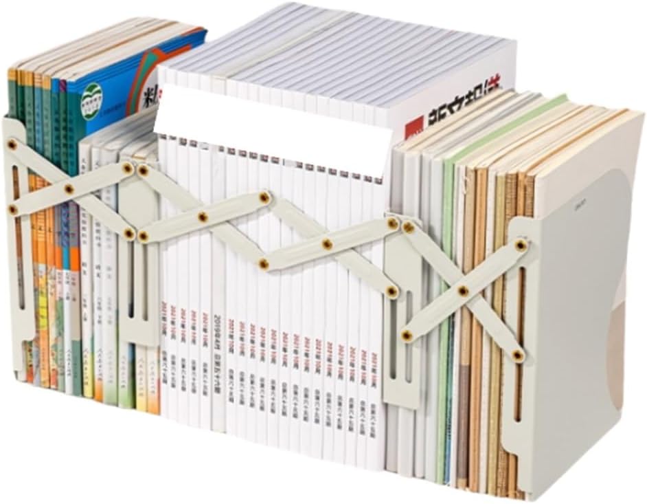 Adjustable Bookends Retractable Desk Storage Rack Metal Book Holders ...