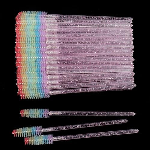 Amazon.com: 50 Pcs Disposable Mascara Wands, Crystal Eyebrow Spoolies ...