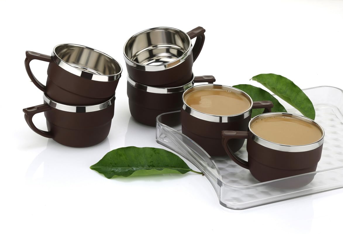 Buy HAPPI Tea Cups Set Coffee Mug Insulated Stainless Steel Inner ...