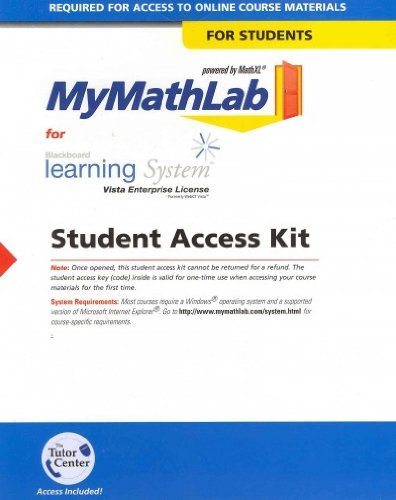 MyMathLab for Blackboard Learning System Access Code MyMathLab for ...