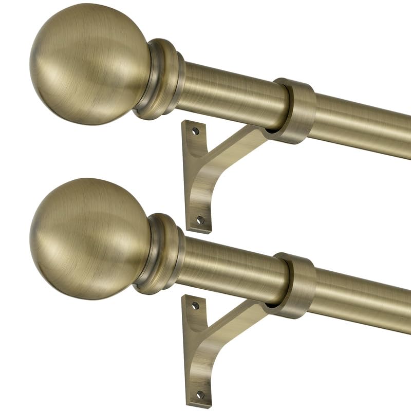 Amazon.com: Antique Bronze Curtain Rods 48-84", Decorative Curtain Rod ...
