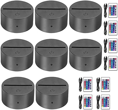 HYNNIO 4Pcs 3D Night LED Light Lamp Base, 16 Colors LED Base Acrylic ...