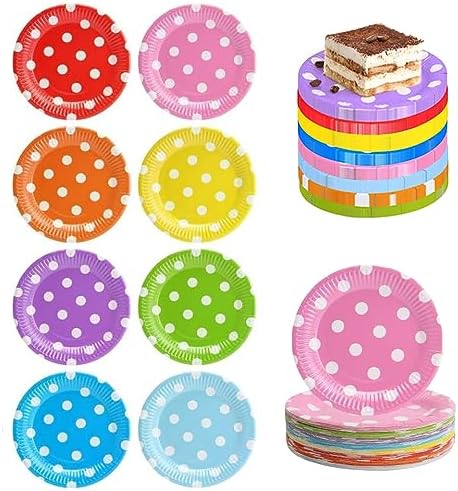 YZDZSW 80 Pack Party Plates Disposable, 7in Small Paper Plates Party ...