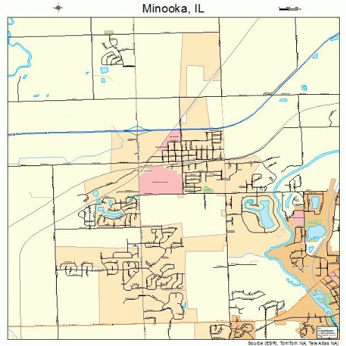 Amazon.com : Large Street & Road Map of Minooka, Illinois IL - Printed ...