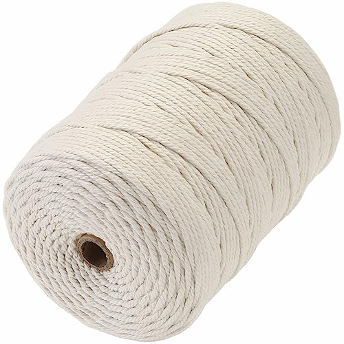 GOHOF Macrame Cord 3mm x 310m Premium Cotton Macrame Rope, 4 Strand ...