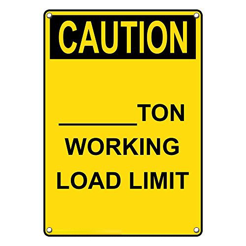 Amazon.com: Weatherproof Plastic Vertical OSHA Caution_Ton Working Load ...