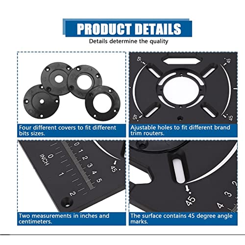 Nimomo Router Table Insert Plate Aluminum Router Plate, Router Base ...
