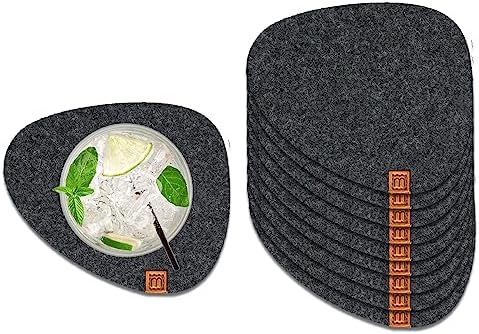 Amazon.com: Felt and Leather Coasters Stone Shape for Glasses ...