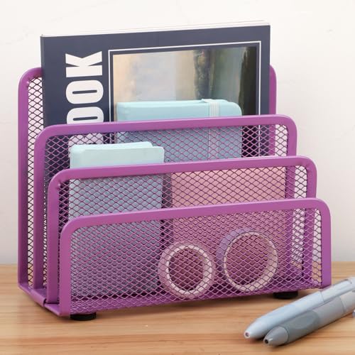 Snapklik.com : EASEPRES Desk Mail Organizer, Purple 2 Pack Office Small ...