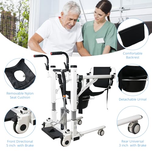Snapklik.com : Hydraulic Patient Transfer Lift Chair W/180 Split Seat ...