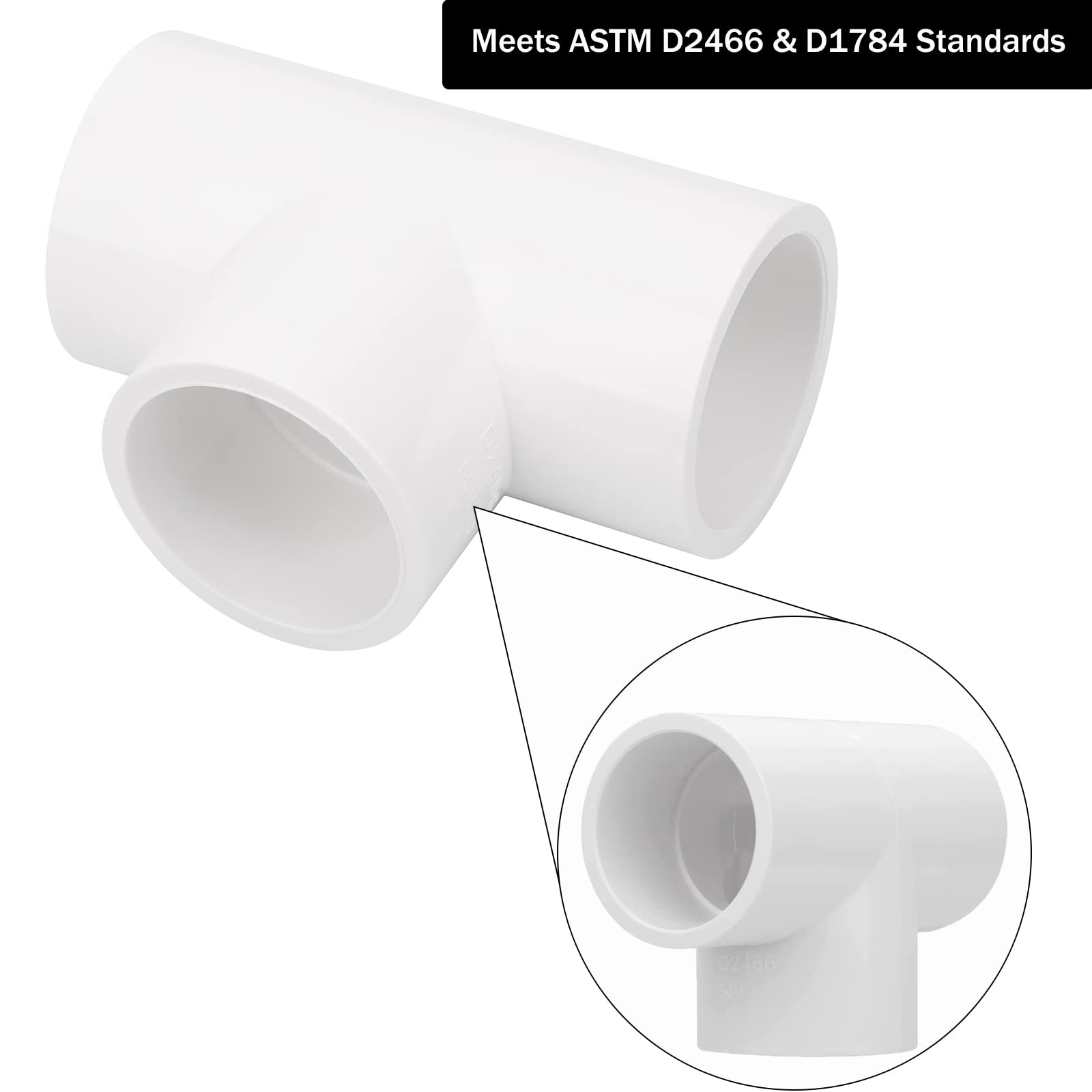 Snapklik.com : 6Pack 3 Way 1 Inch Tee PVC Pipe Fittings Connector SCH40 ...
