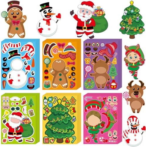 Amazon.com: 42 Sheets Christmas Stickers Crafts for Kids Classroom ...
