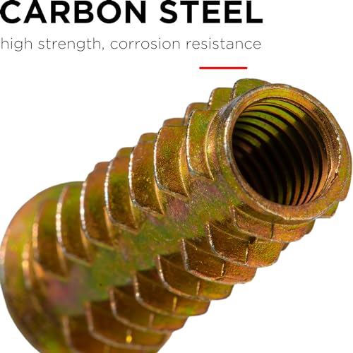 YoiYee M8 x 25mm Wood Insert Hex Socket Nuts – Threaded Flanged Hex ...