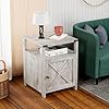 Amazon.com: HOSEOKA Farmhouse Nightstand Set of 2 with Charging Station ...