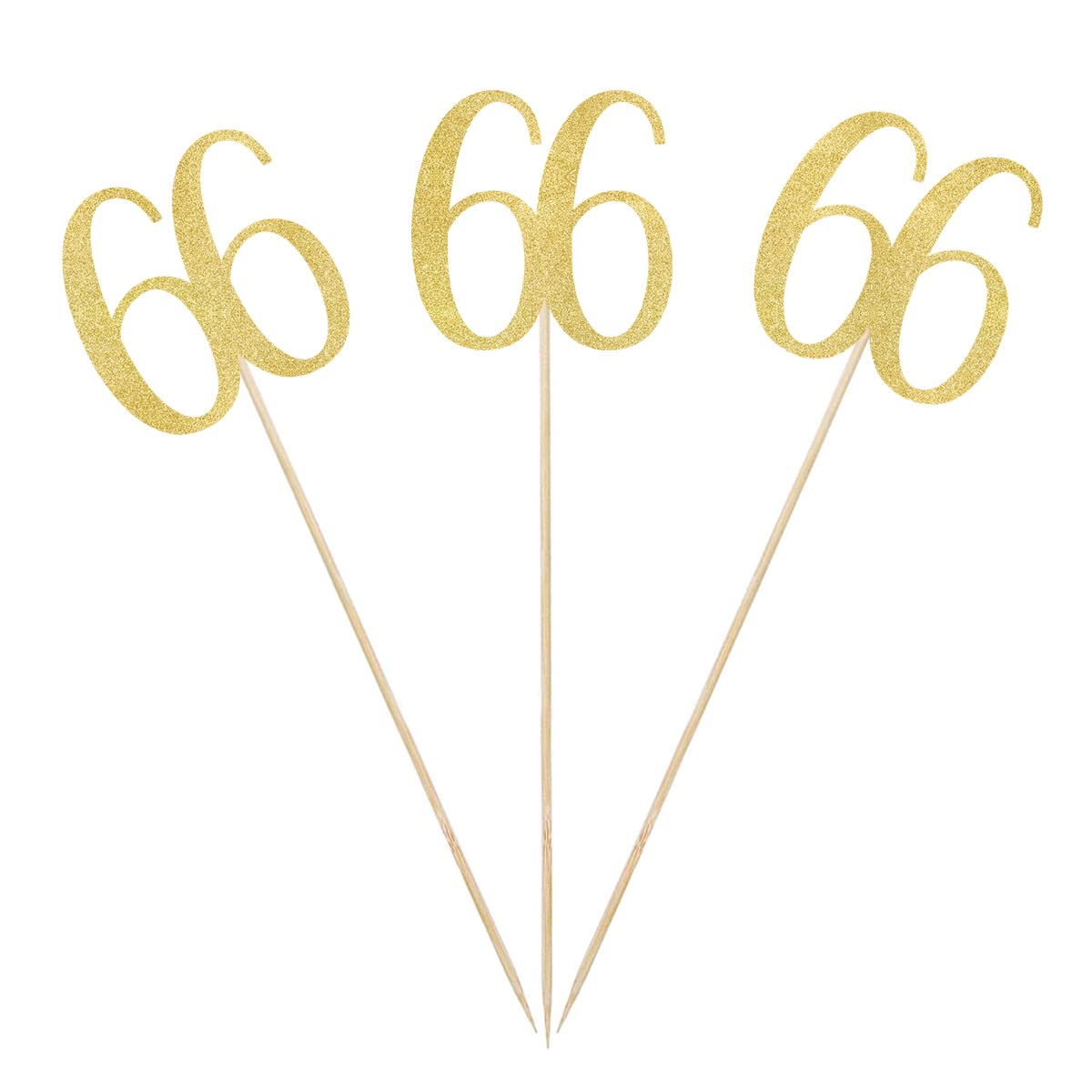 Amazon.com: Gold Glitter 66th Birthday Centerpiece Sticks, 12-Pack ...