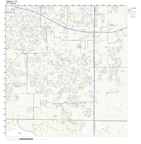 ZIP Code Wall Map of DeSoto, TX ZIP Code Map Laminated: Amazon.com ...