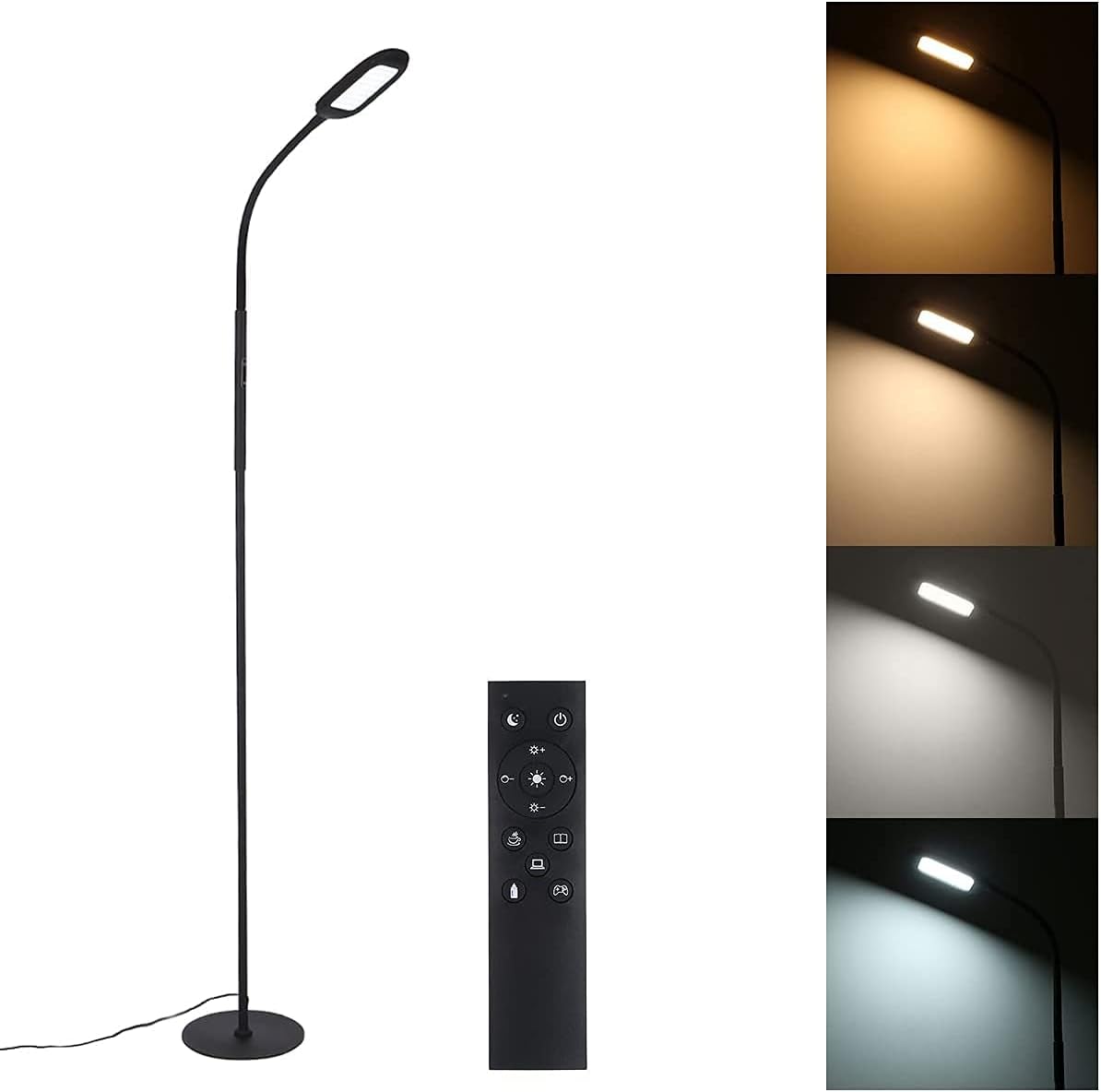 Led Floor Lamp Remote & Touching Control 4 Colour Temperatures with ...