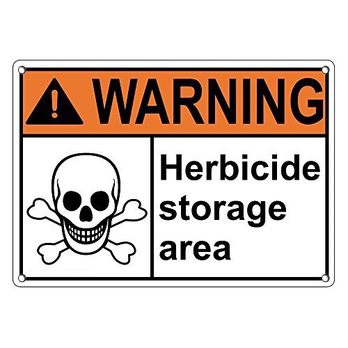 Weatherproof Plastic ANSI Warning Herbicide Storage Area Sign with ...