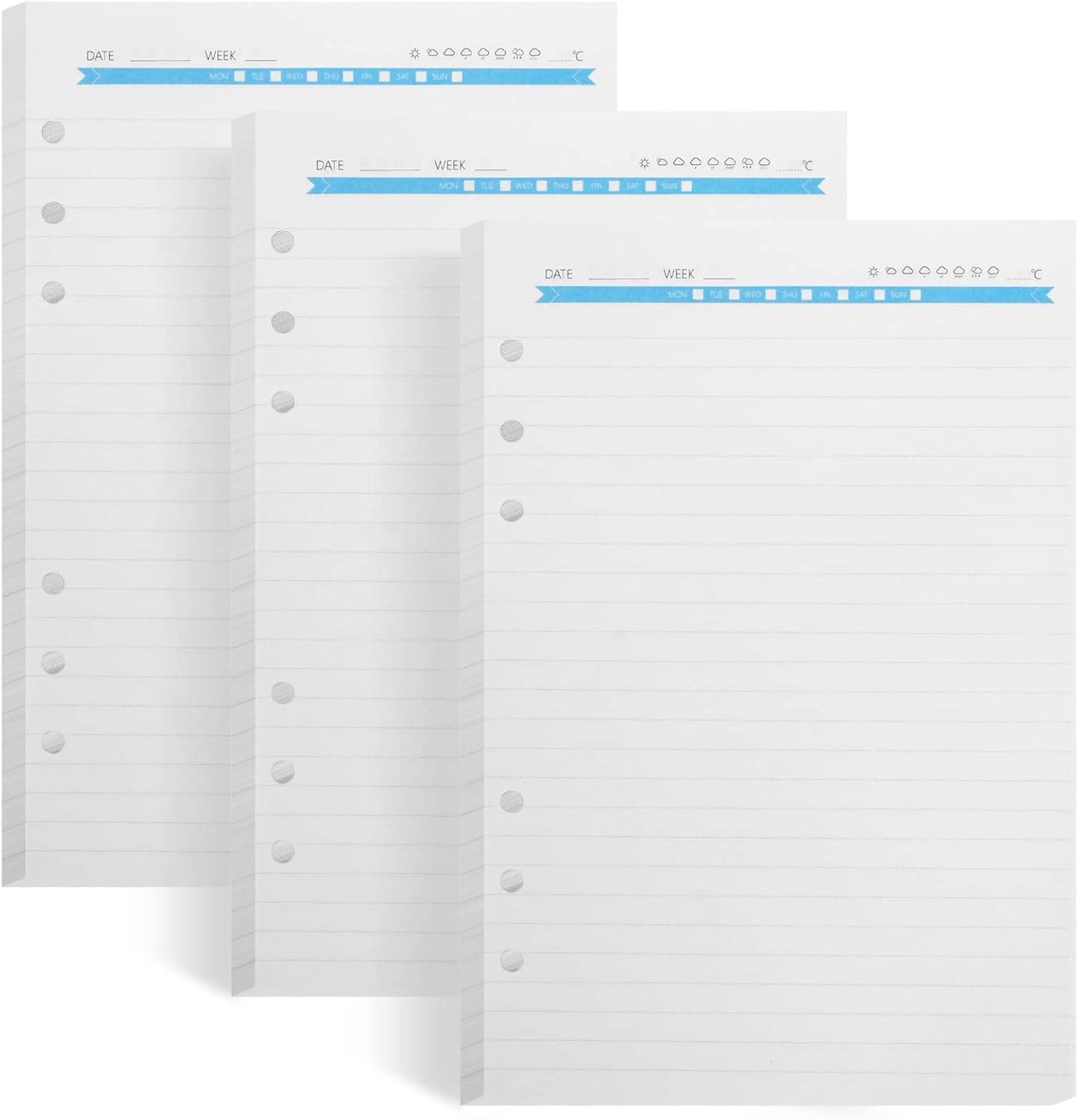 Amazon.com : Songaa A5 Refill Paper 3 Packs - 100GSM Thick Refillable ...