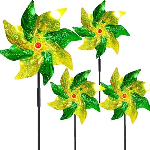 Amazon.com: Generic Yoseklpee 9.4inch Reflective Pinwheels 4pcs Wind ...
