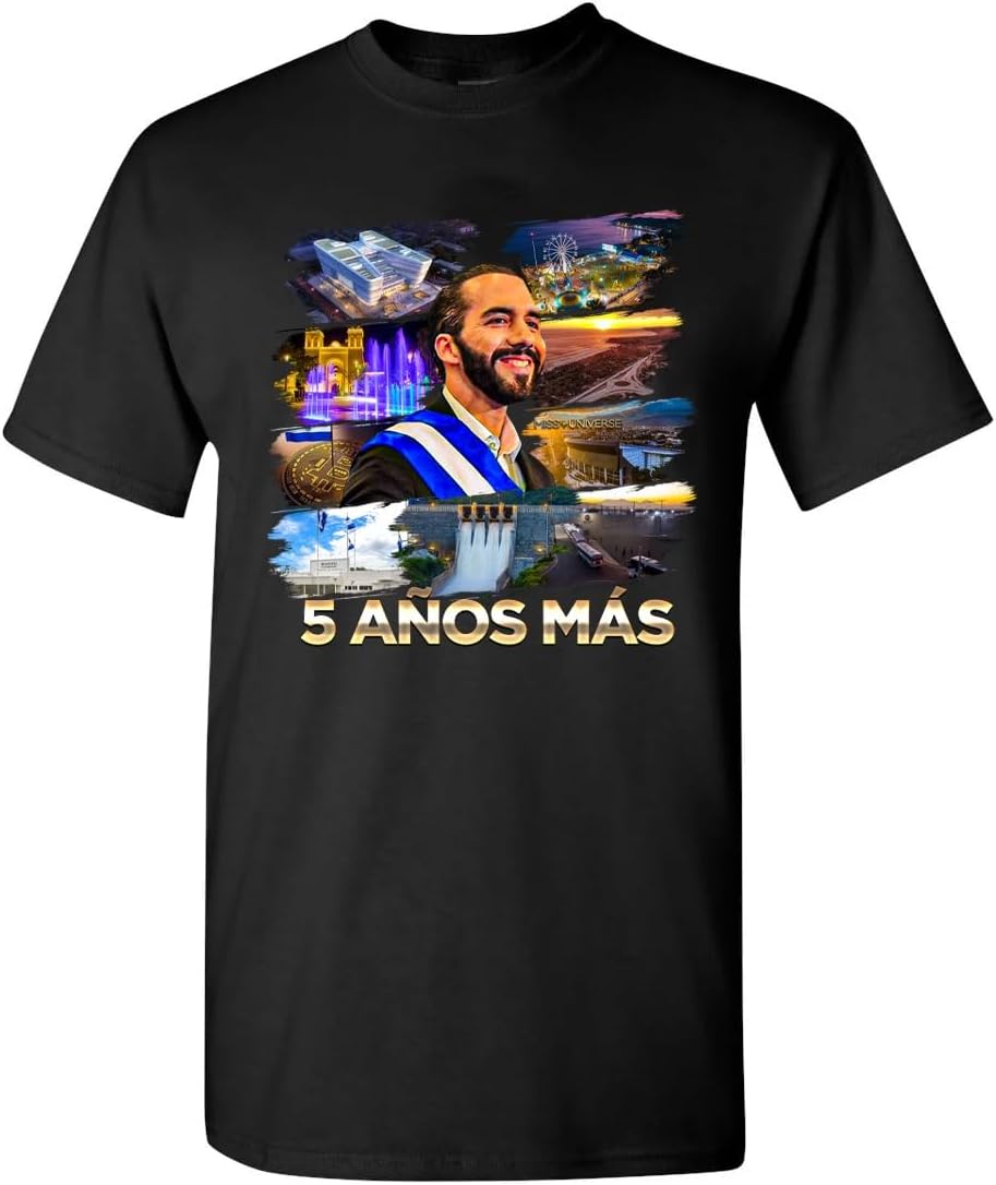 Nayib Bukele 5 Años Más Tshirt : Amazon.co.uk: Fashion