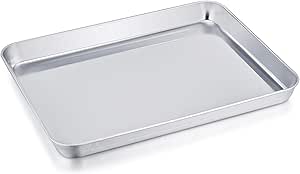 Mini Oven Tray, Stainless Steel Small Baking Tray, 26.4x20.4x2.5cm, Non ...