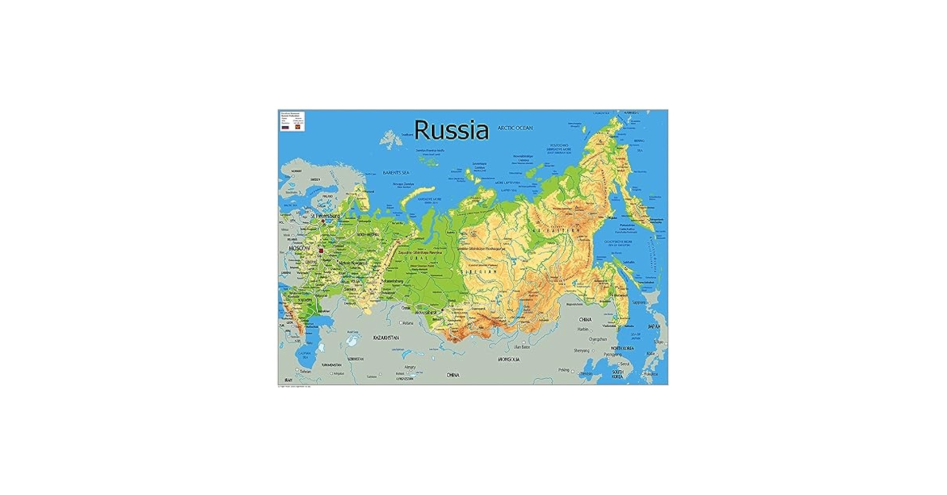 Russia Physical Map Physical Map Of Russiaphysical Map