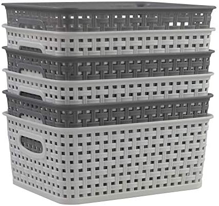Rinboat Plastic Weave Storage Basket, Pack of 6 : Amazon.co.uk: Home ...