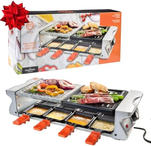 Amazon.com: MasterChef Dual Raclette Table Grill w Non-Stick Grilling ...