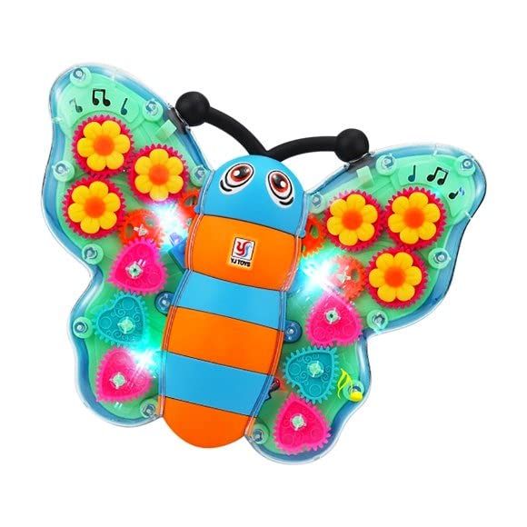 Buy New Toy Transparent 3D Butterfly Toy 360 Degree Rotation, Gear ...