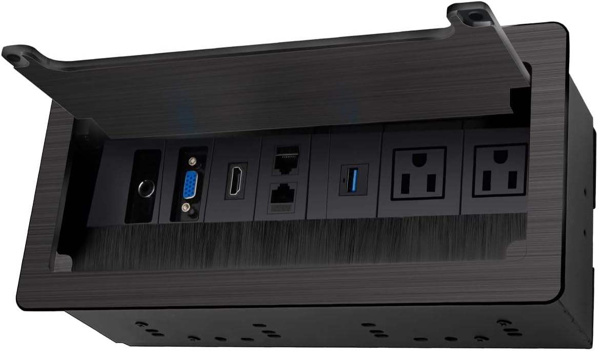 Recessed Flip Connectivity Box Outlet for Conference Room Table,Power ...