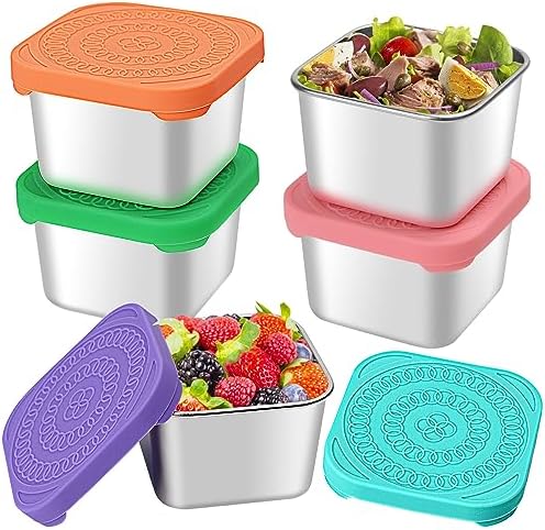 Amazon.com: AORAKI Stainless Steel Containers with Lids, Lunch Box ...