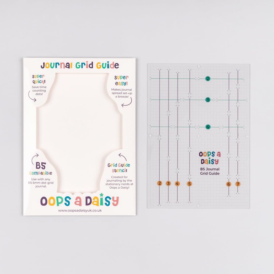 Oops a Daisy B5 Grid Guide Stencil for Dotted Journaling/Bullet ...