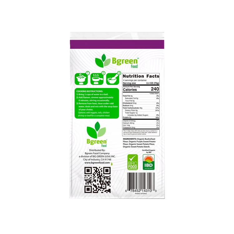 Big Green Organic Food – Ramen orgánico de ñame morado y trigo ...
