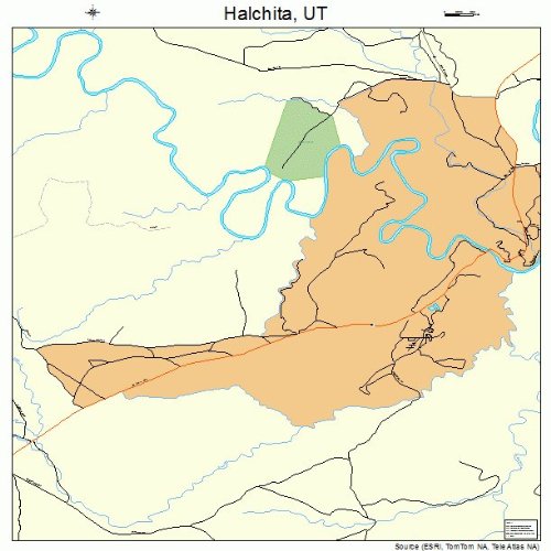Large Street & Road Map of Halchita, Utah UT - Printed poster size wall ...