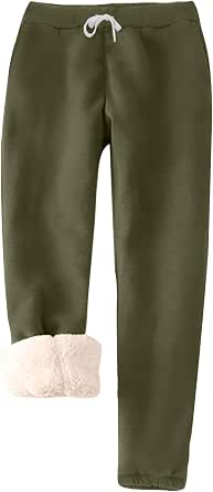 Amazon.com: Gunyslmo Fleece Lined Pants Women Winter Warm Sherpa Lined ...