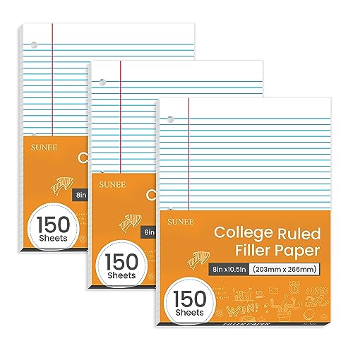 Snapklik.com : Loose Leaf Paper, 8 X 10-1/2 Inch College Ruled Paper, 3 ...