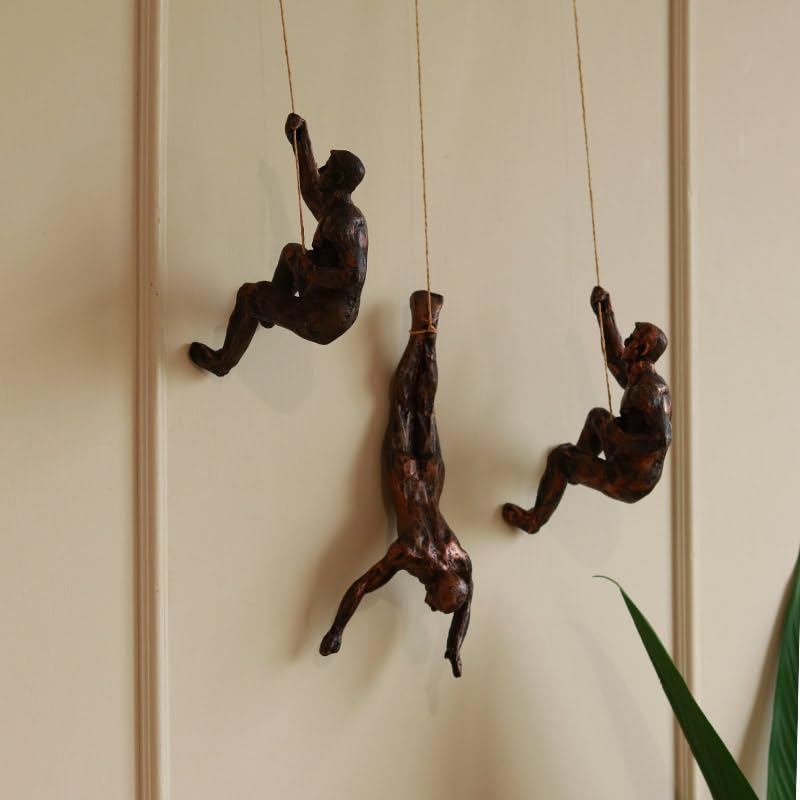 Buy CLOUD INDIA Creative Set of 3 Retro Rock Climbing Figures Resin ...
