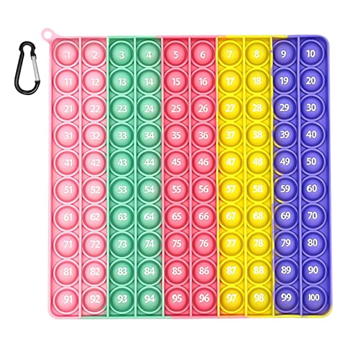 BOOWEN Pop It 10 x 10 cm Silicone Push Bubble Fidget Toy 20 cm Sensory ...