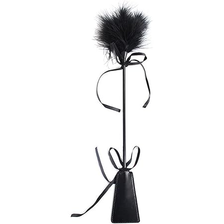 Black Feather Tickler Soft Feather Fur Brush Tickler Duster Silicone ...